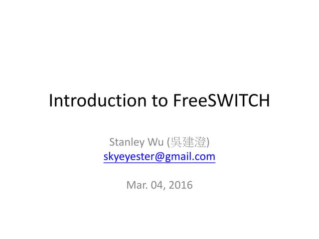Introduction To Freeswitch Pdf Shareware And Freeware Computer Software And Applications