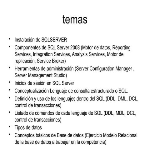 Tema 5 Fundamentos de Bases de Datos - SQL | PPTX