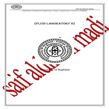 Induced flow | Fluid Laboratory | U.O.B | PDF