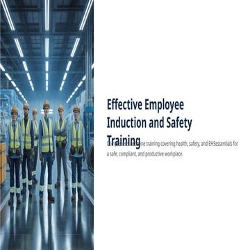 Effective Employee Induction and Safety Training Course Online | PPTX