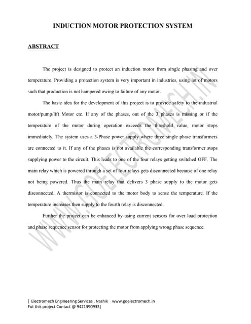 Induction Motor Protection System