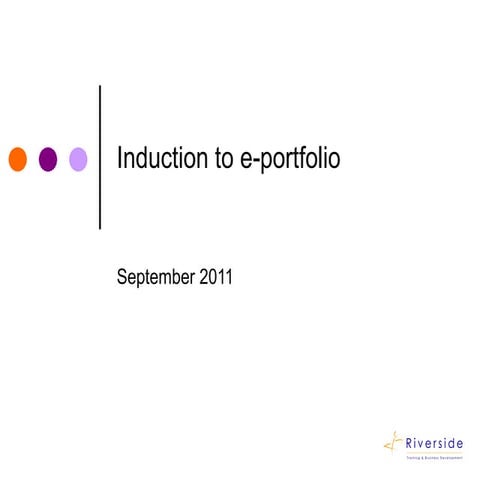 Induction to your e portfolio | PPT