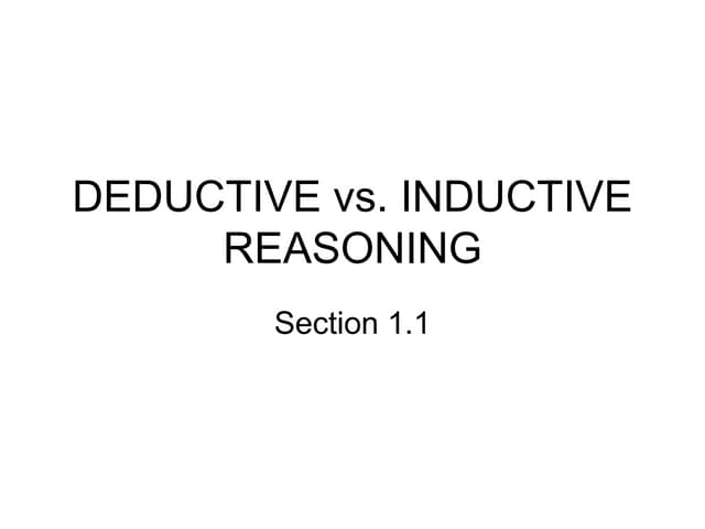Deductive Vs Inductive Reasoning Ppt