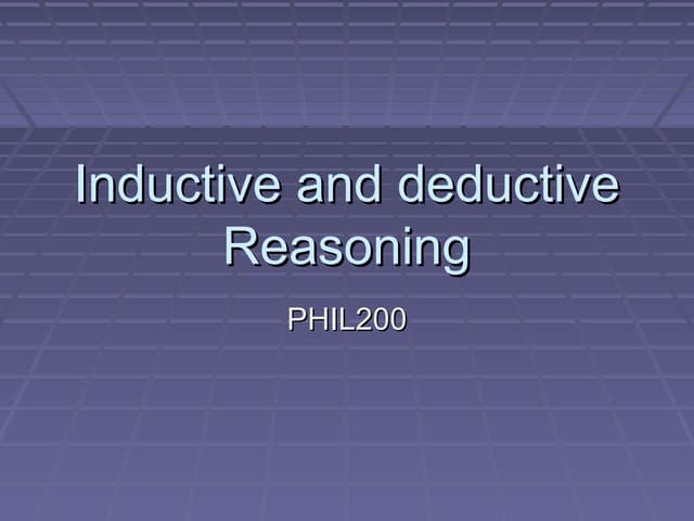 Inductive vs deductive reasoning | PPT