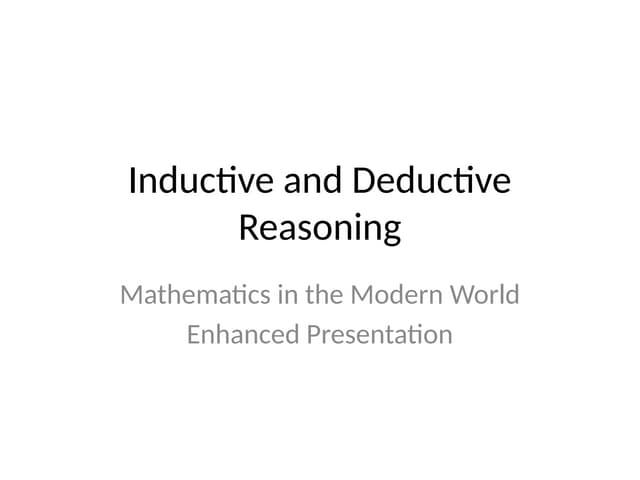 1.3.1 Inductive and Deductive Reasoning | PDF
