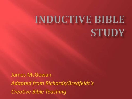 Creative bible teacher's inductive study method | PPT