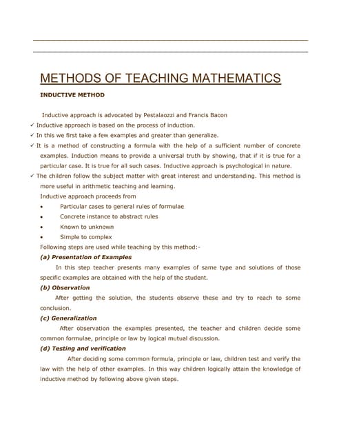 Inductive and deductive method of teaching | PPTX