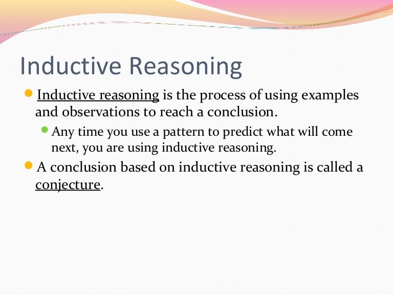 Inductive reasoning & logic Inductive reasoning & logic