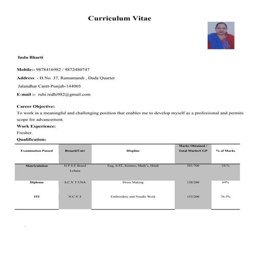 Indu CV for technician.pdf