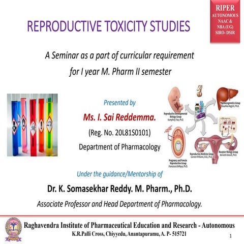 REPRODUCTIVE TOXICITY STUDIES | PPTX | Reproductive Health | Diseases and Conditions