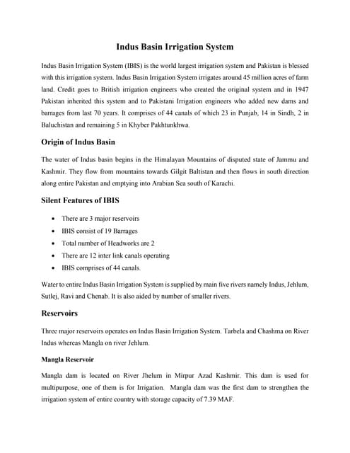 Canal System of Pakistan | PPT