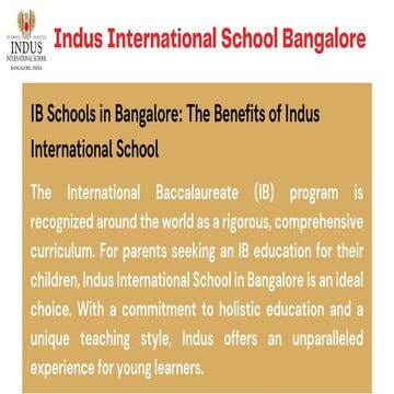 Indus International School - IB School in Bangalore.pdf | Professional ...