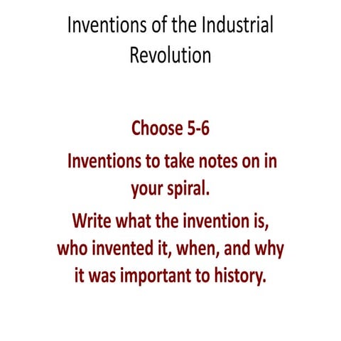 Industrial Revolution inventions | PPTX