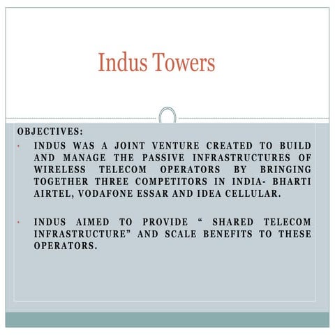 Indus towers | PPTX