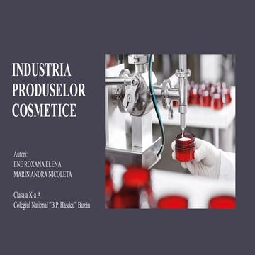 Industria produselor cosmetice - proiect chimie liceu | PPTX