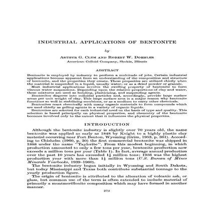 Industrial applications of bentonite | PDF | Chemistry | Science