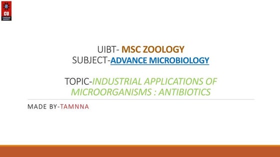 Production of-antibiotic ppt | PPTX