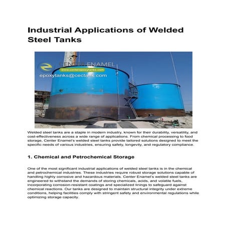 Industrial Applications of Welded Steel Tanks.docx
