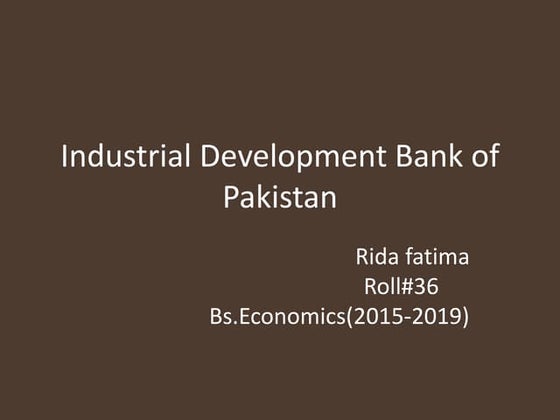 Industrial Bank of Pakistan | DOCX | Business Banking & Finance | Business