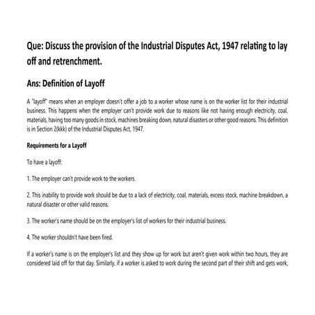 industrial dispute act 1947 for industrial law | PPT