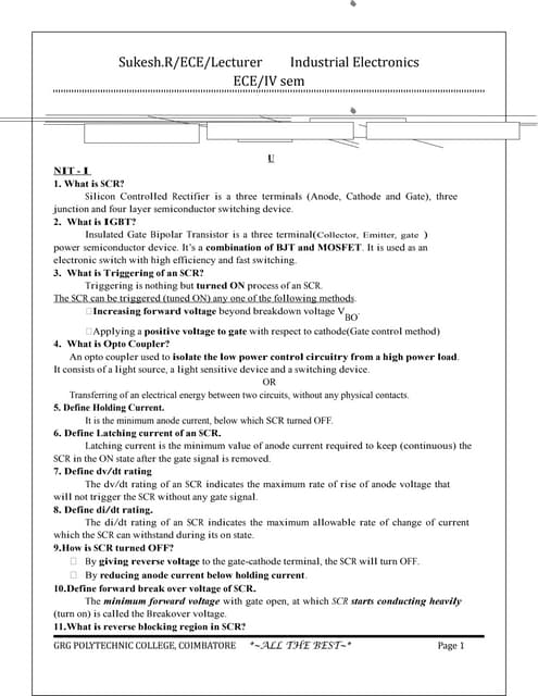Thyrstors turn off methods | PPTX
