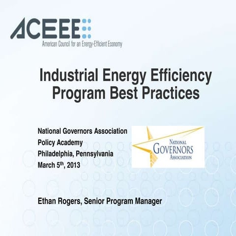 Industrial energy efficiency program best practices | PPT