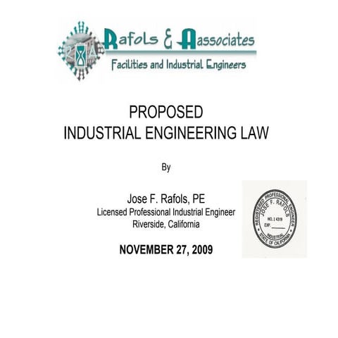 Industrial Engineering Law | PPT