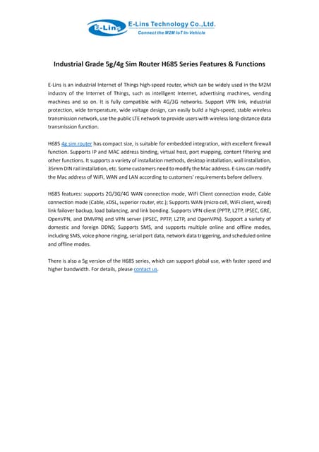 Wireless Communication Solution For Smart Factory System & E-Lins ...