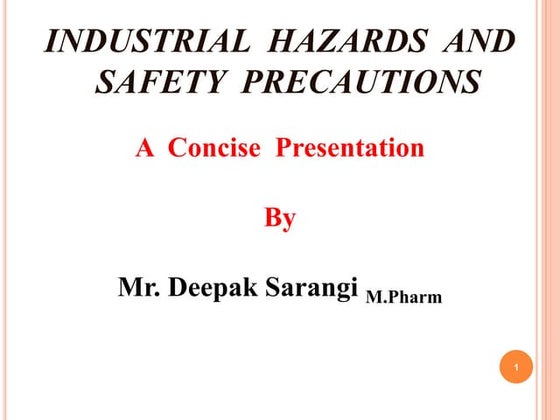 Industrial safety | PPT | Government Support and Welfare | Financial ...