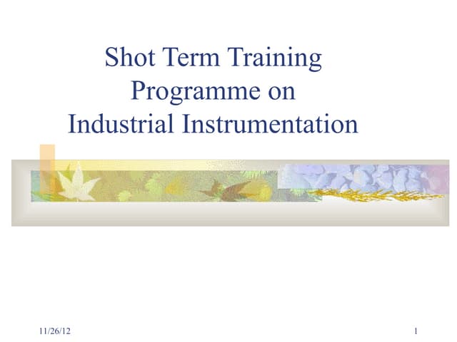 Instrumentation and process control fundamentals | PPTX
