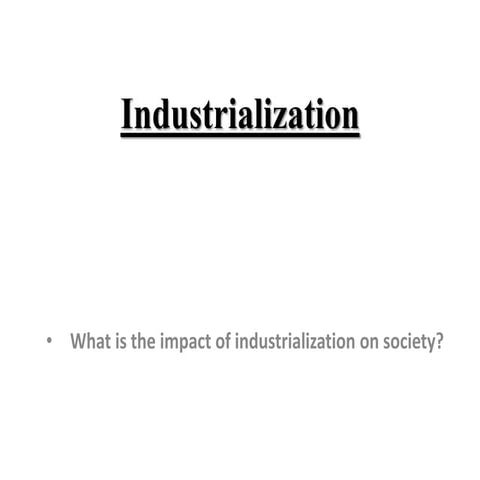 Social Effects of the Industrial Revolution | PPTX