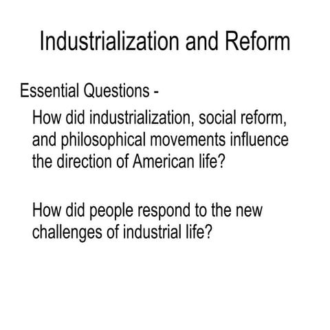 Industrialization And Reform 1820 1850s | PPT | Business | Business and ...