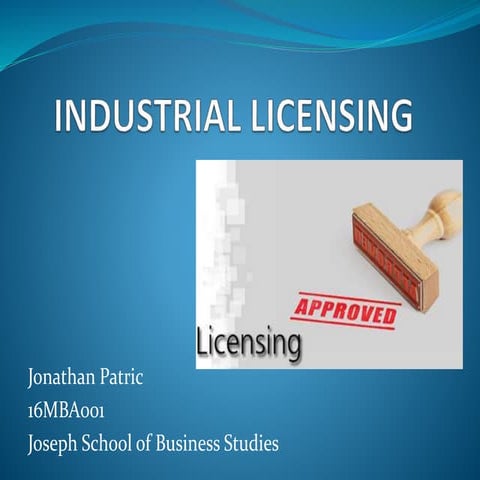 Industrial licensing | PPT