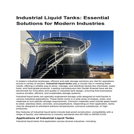 Industrial Liquid Tanks_ Essential Solutions for Modern Industries.docx