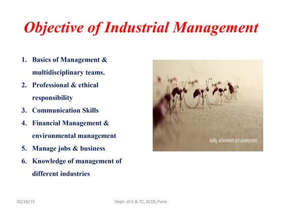 Concept of industrial management | PPT