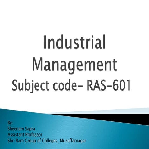 Industrial management | PPTX