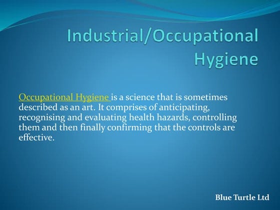 What is occupational hygiene? | PPT