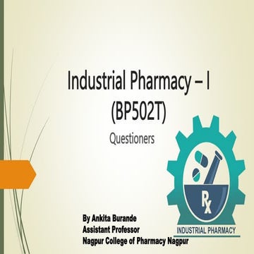 Industrial Pharmacy – I Questions.pptx