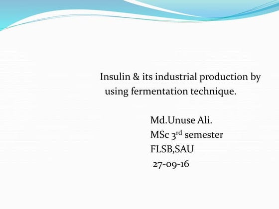 Recombinant production of insulin | PDF