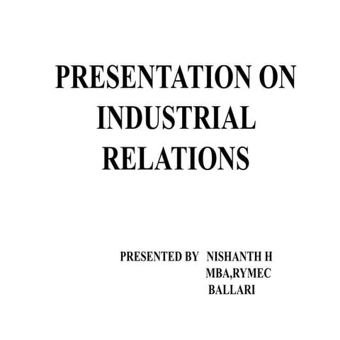 Industrial relations | PPTX
