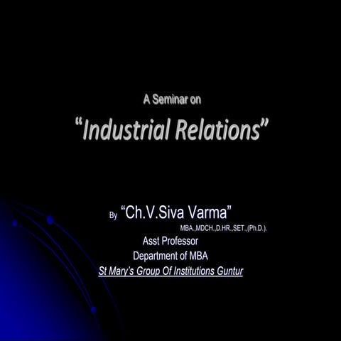 Industrial relations | PPT