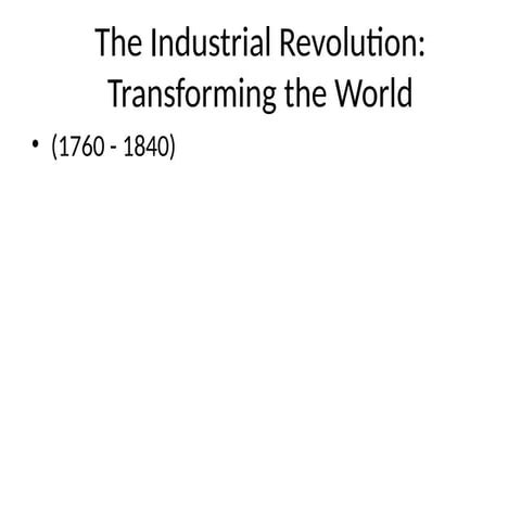 Industrial Revolution presentation slide | PPTX