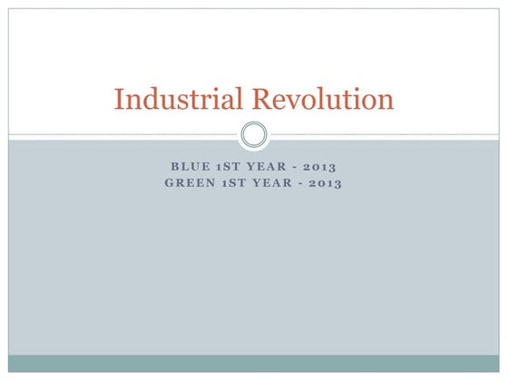 Causes of industrial revolution | PPT