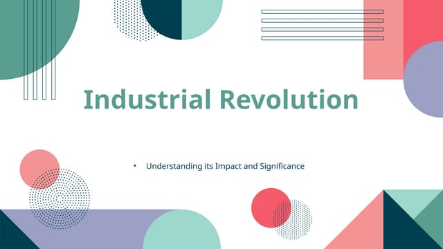 Industrial Revolution presentation slide | PPTX