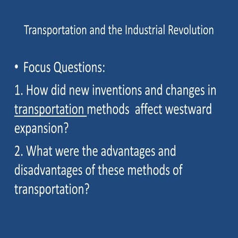 Industrial Revolution part 1: Transportation | PPTX