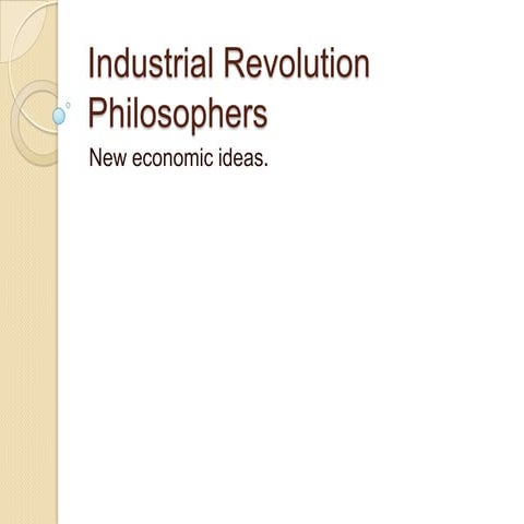 Industrial revolution philosophers | PPTX