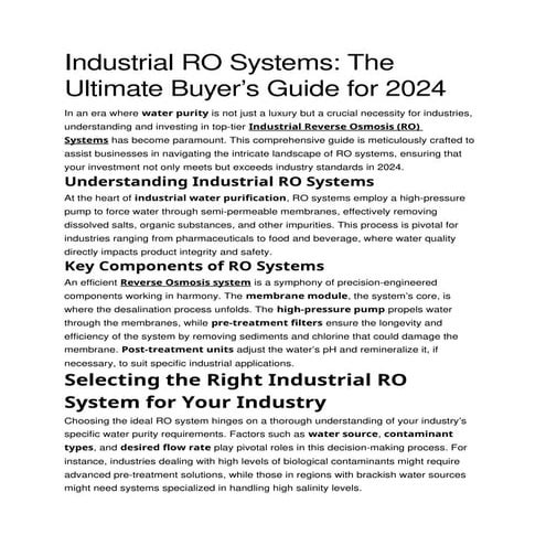 Industrial RO Systems The Ultimate Buyer’s Guide for 2024.docx