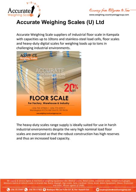 001 platform weighing scales by Accurate Weighing Scales, in Kampala ...