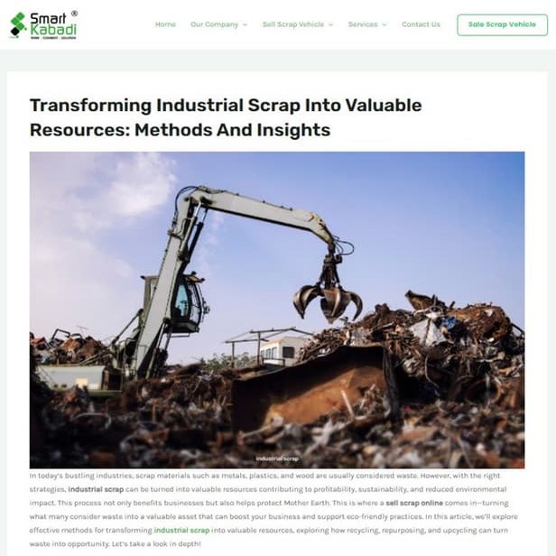 Transforming Industrial Scrap into Valuable Resources: Methods and ...