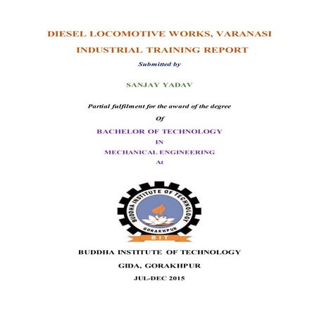 cover page on industrial training on dlw | DOCX